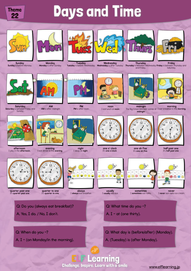 22 - Days and Time Poster - ELF Learning